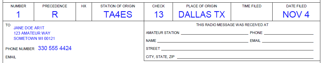 Radiograms - DFW Metroplex Traffic Net